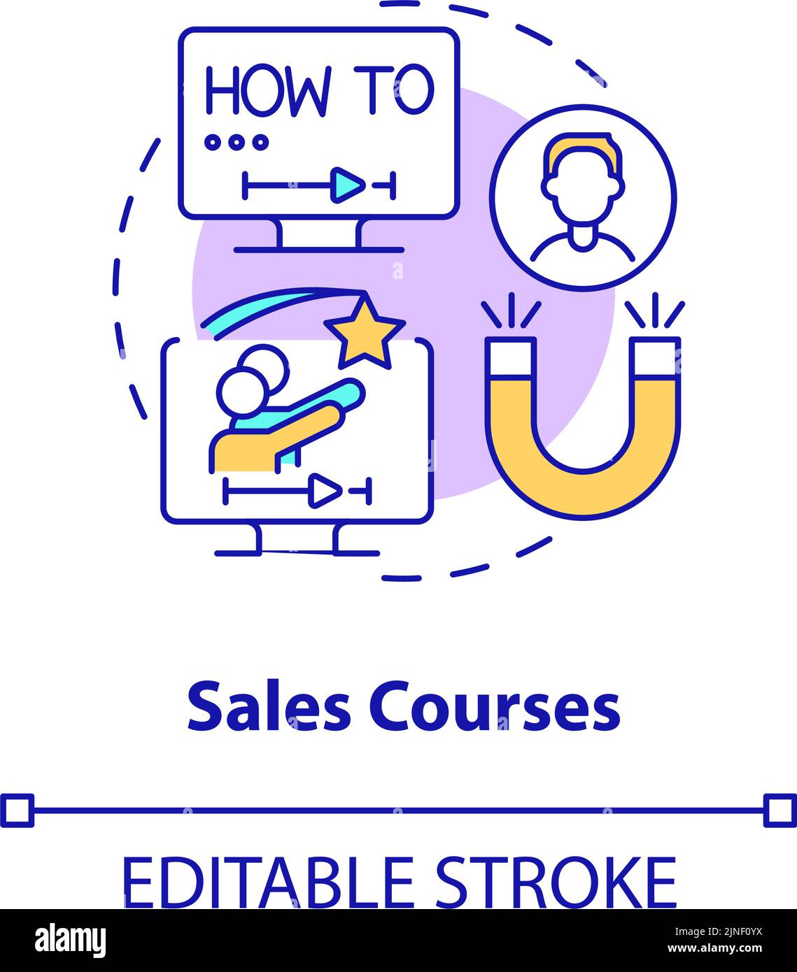 Sales courses concept icon Stock Vector Image & Art - Alamy