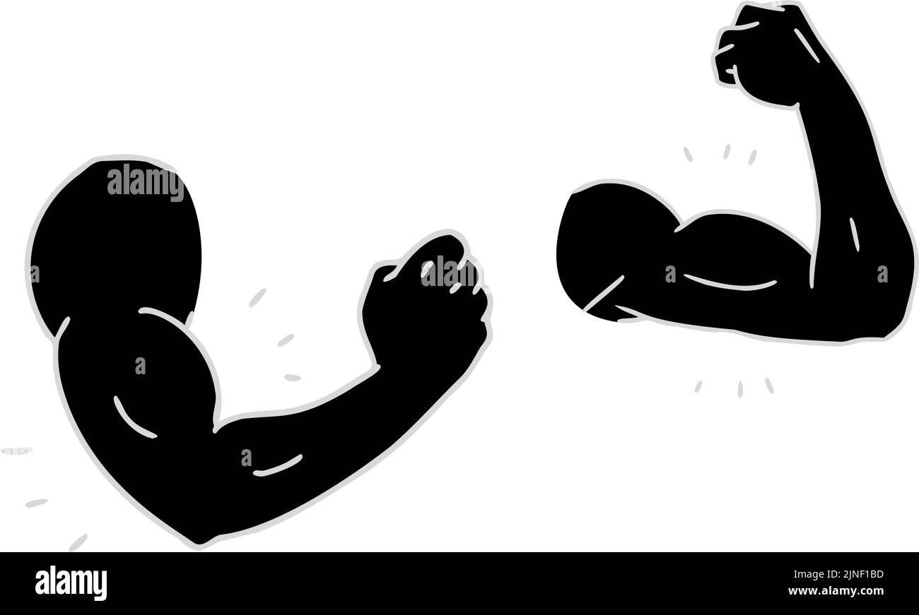 Monochrome body parts material: male, upper arm, bicep Stock Vector ...