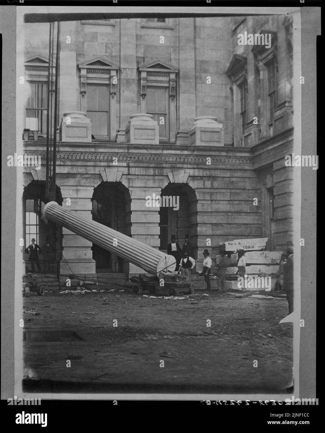 The ''Lincoln column,'' first monolith raised, Nov. 1860, Presidential ...