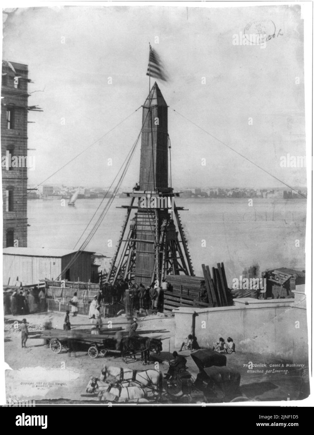 The ''Obelisk'' cased & machinery attached for lowering Stock Photo - Alamy