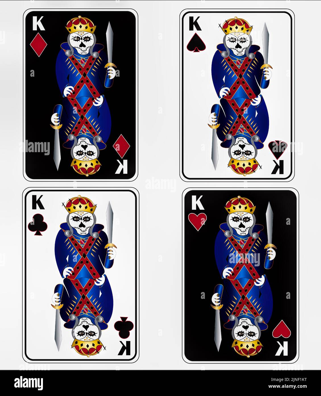 Quuen King Skeleton Card
