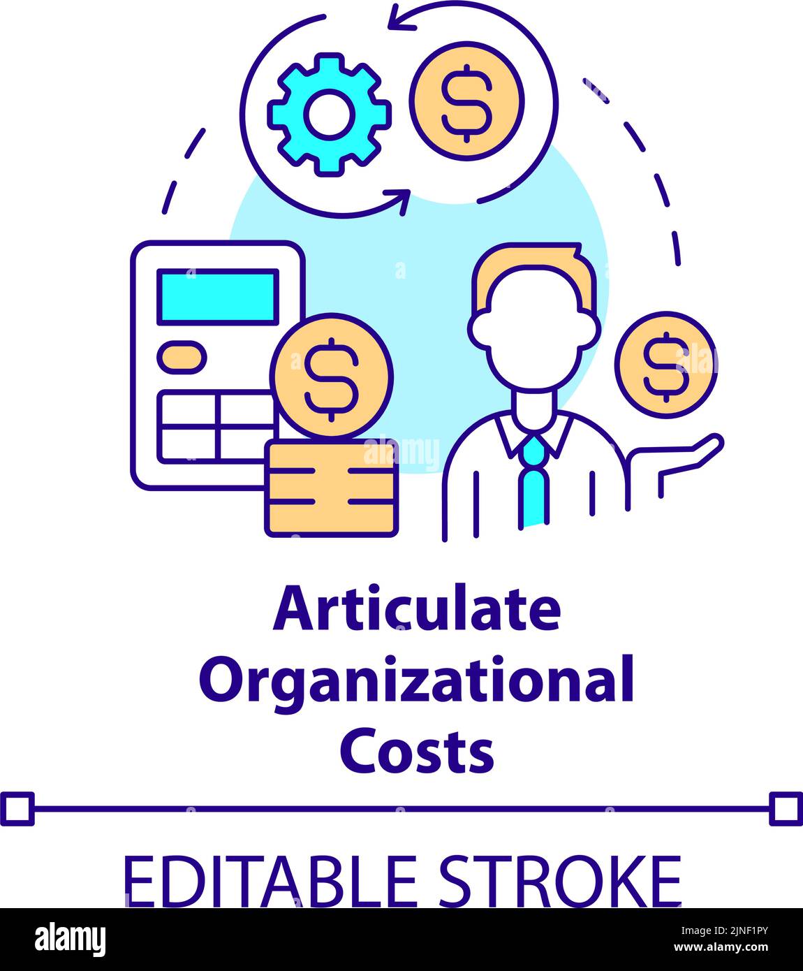 Articulate organizational costs concept icon Stock Vector Image & Art ...