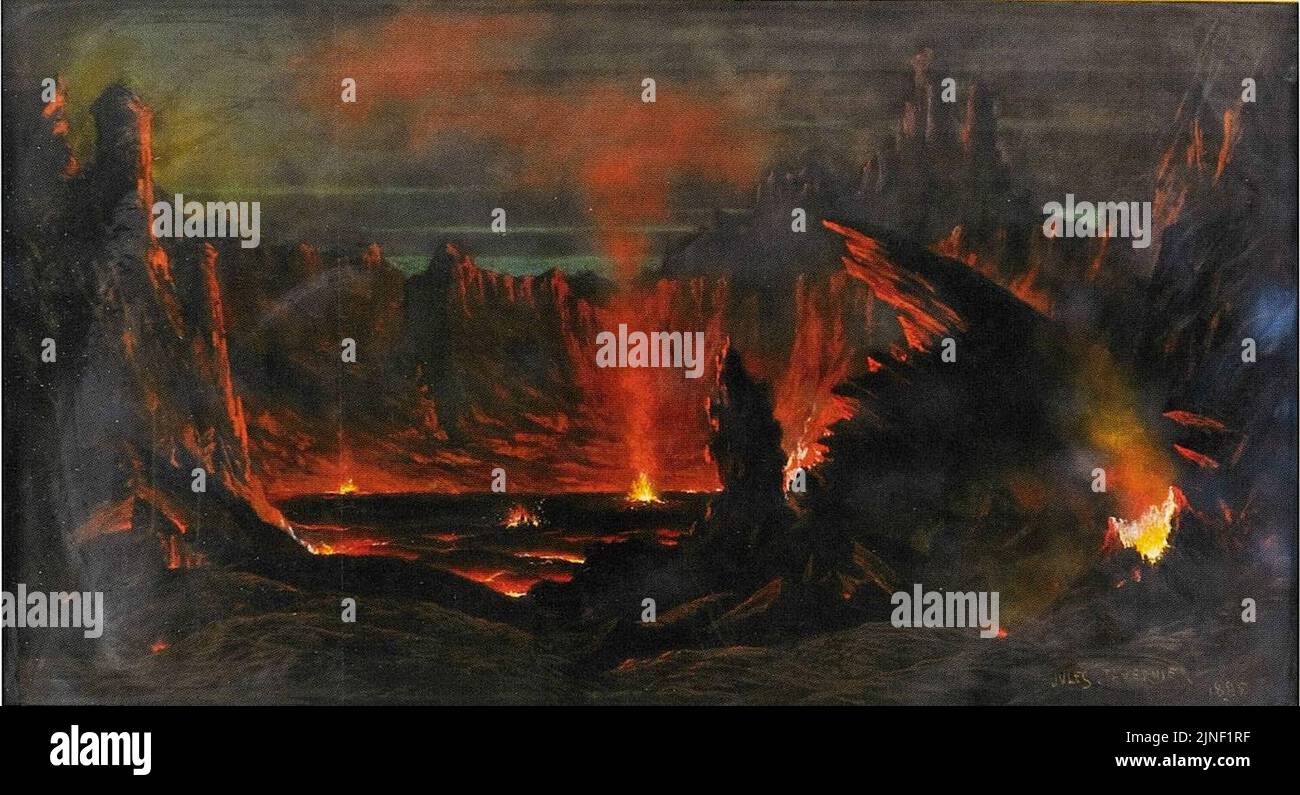 'Volcano, Kilauea, Island of Hawaii' by Jules Tavernier, 1885, gouache ...