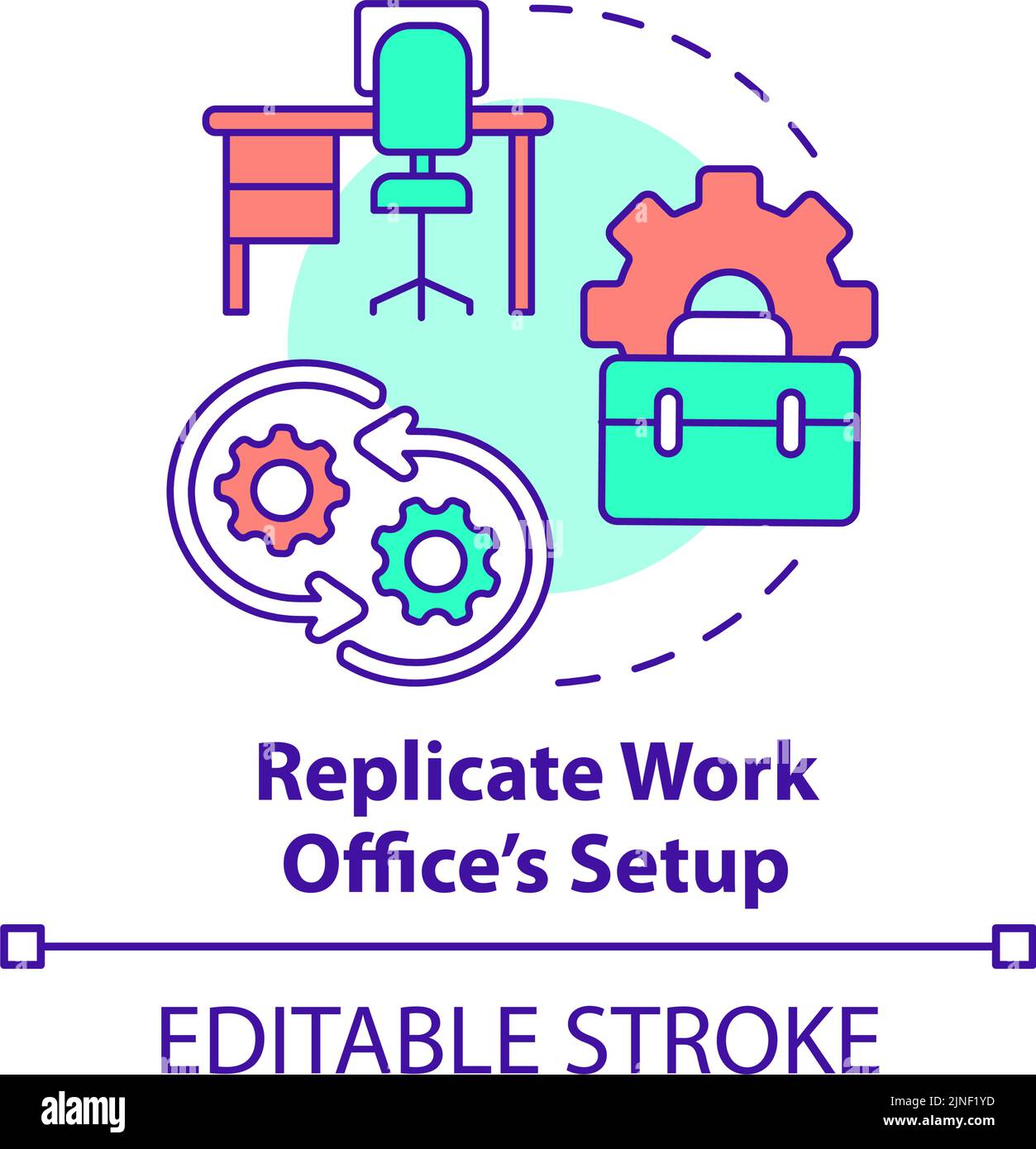 Replicate work office setup concept icon Stock Vector Image & Art - Alamy