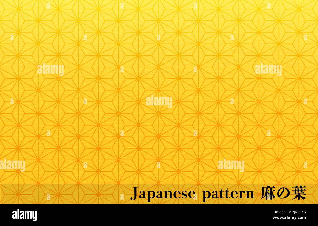 Gold Japanese paper and Japanese pattern: hemp leaf, transration: hemp ...
