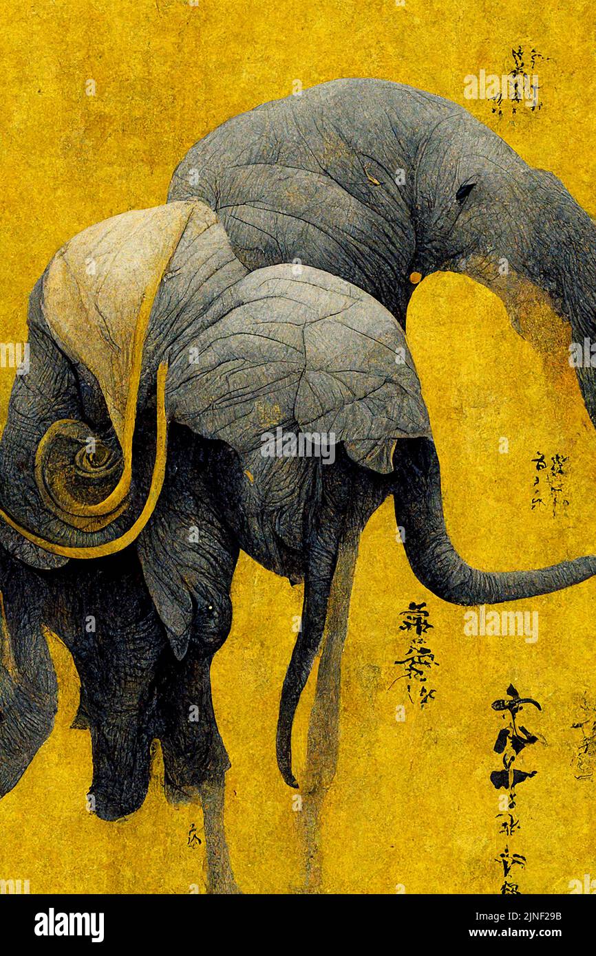 A vertical picture of the elephants Stock Photo - Alamy