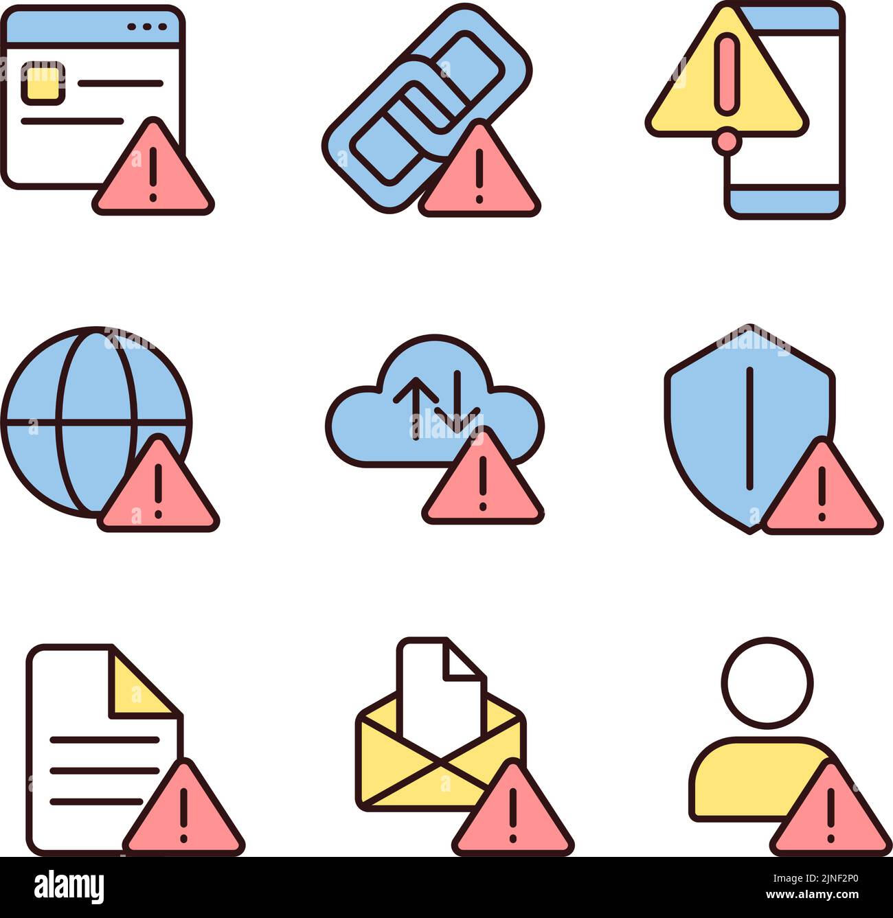 Risk communication icons pack hi-res stock photography and images - Alamy