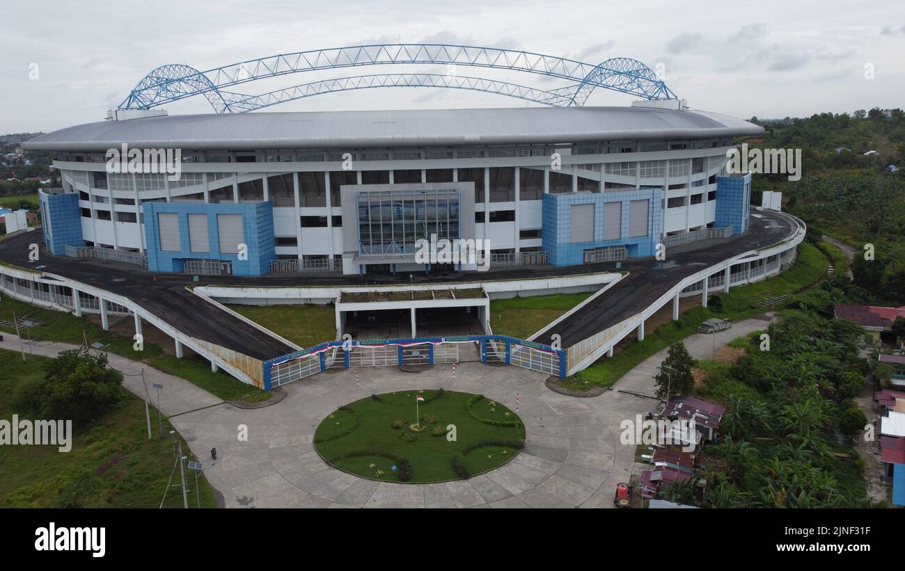 Aerial view of Persiba Balikpapan Stadium in cloudy weather Stock Photo ...