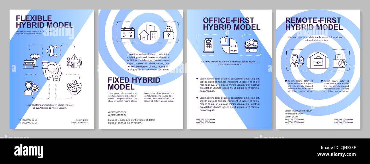 Models of hybrid work blue brochure template Stock Vector Image & Art ...
