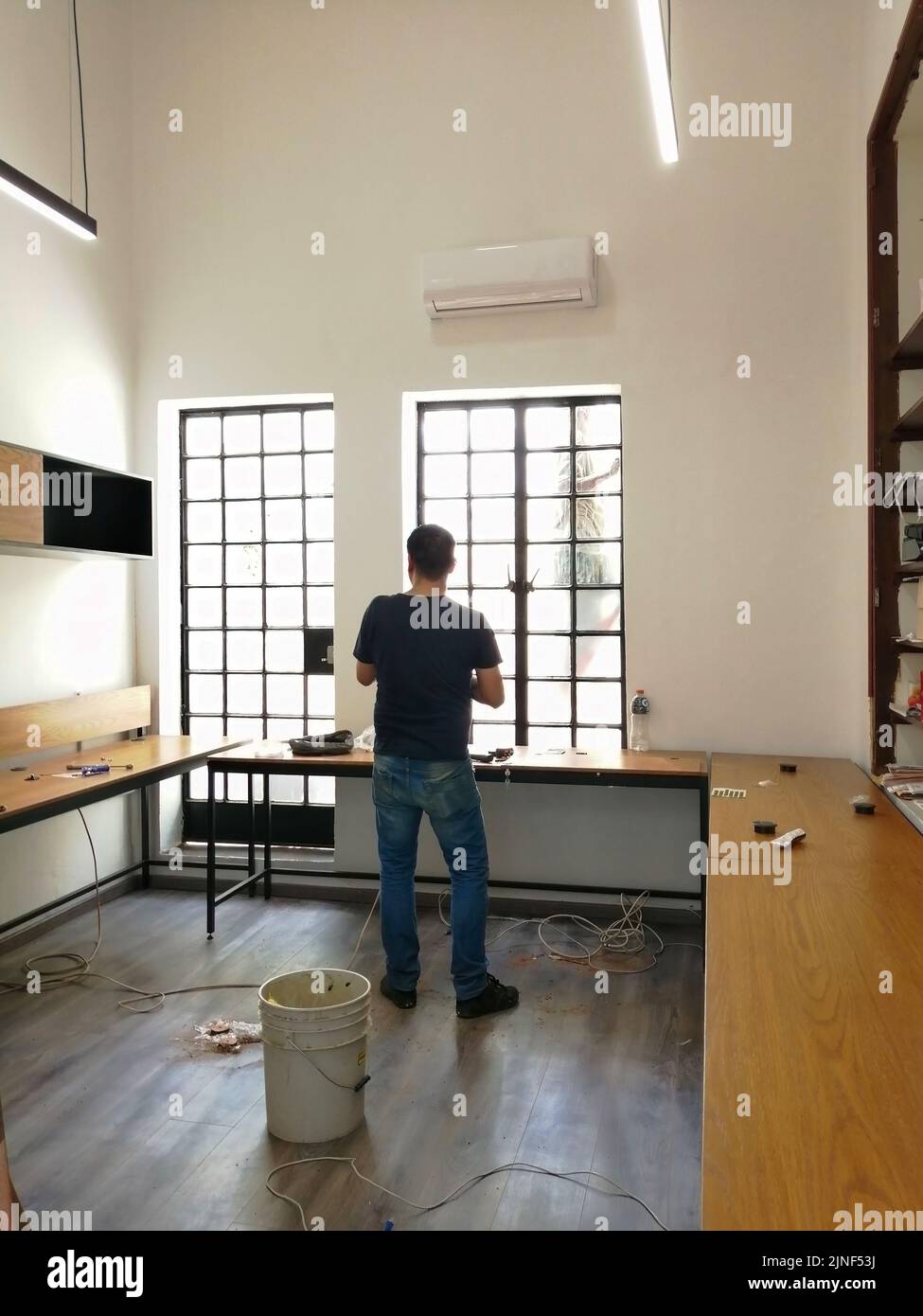 Installing shelves hi-res stock photography and images - Alamy