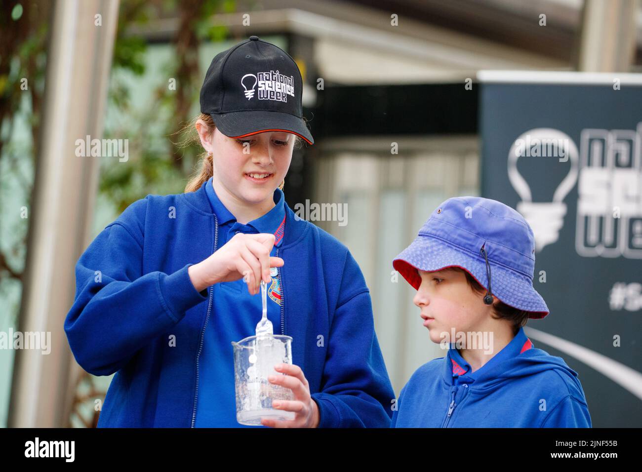 Brisbane, Australia, 11/08/2022, School students take part in live ...