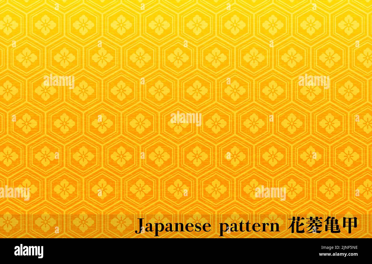 Gold Japanese paper and Japanese pattern: Hanabishi's tortoise shell ...