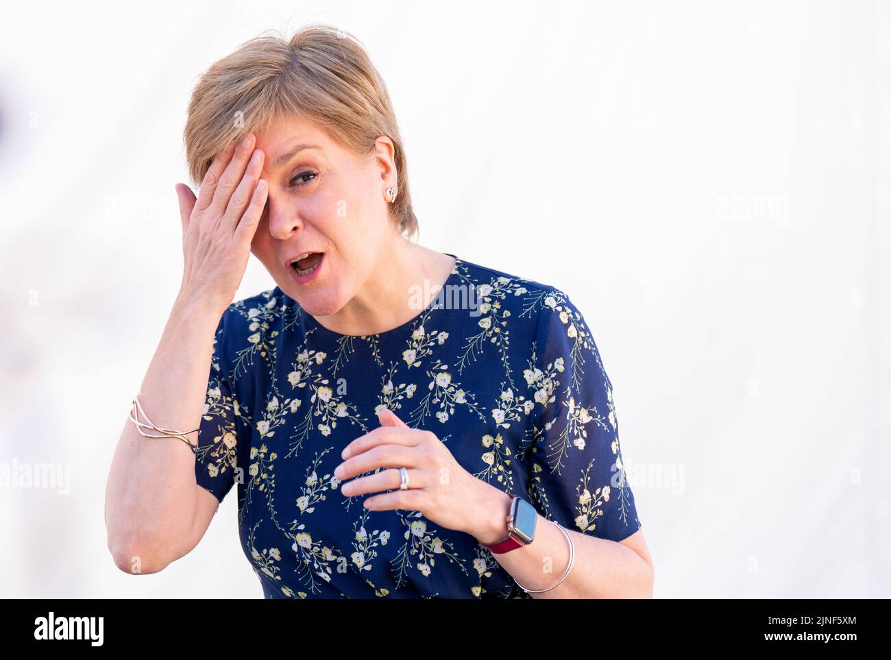 First Minister Nicola Sturgeon during a visit to Lowson Memorial Church ...