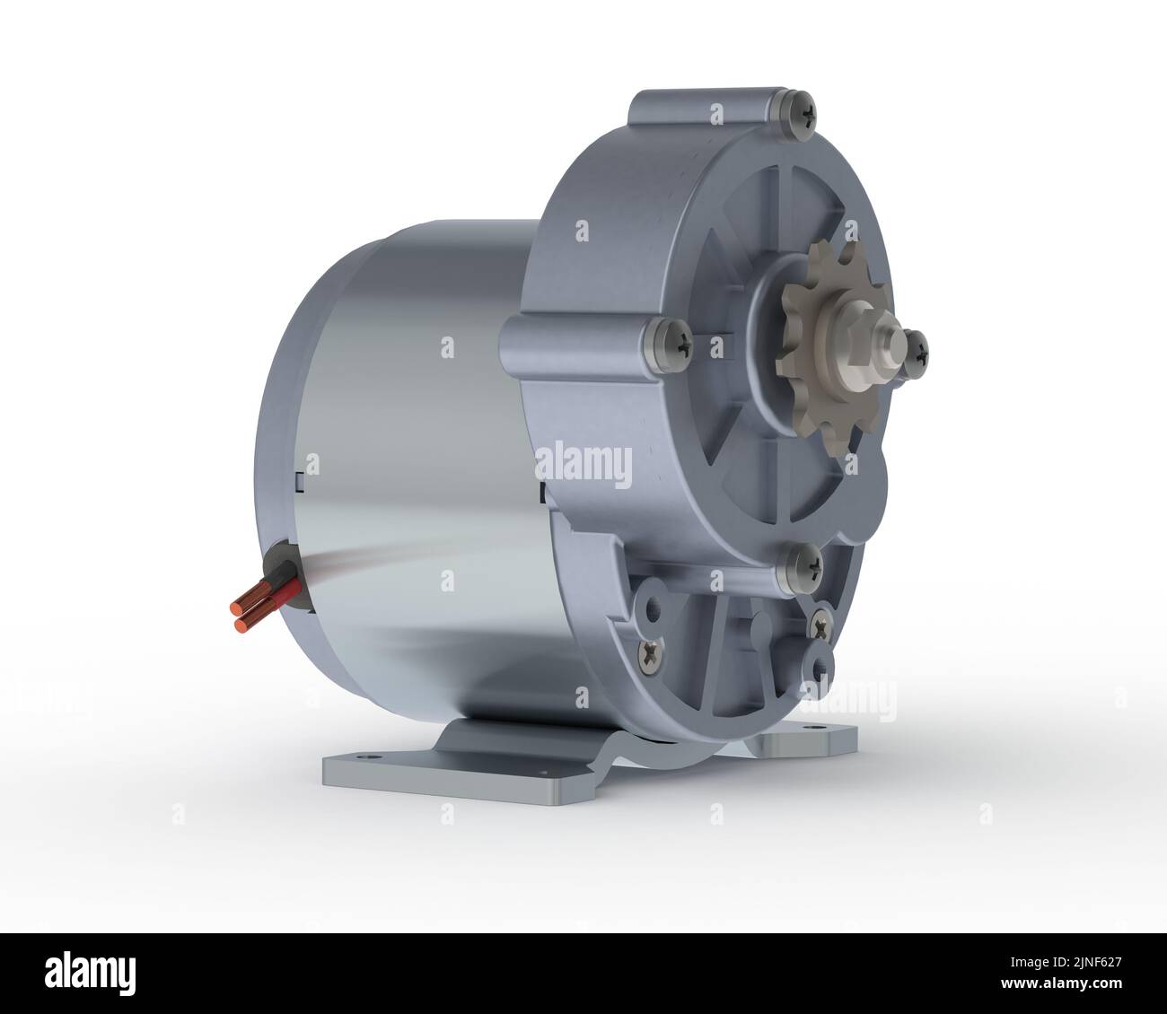 Direct current motor 3D rendering isolated on white background Stock ...