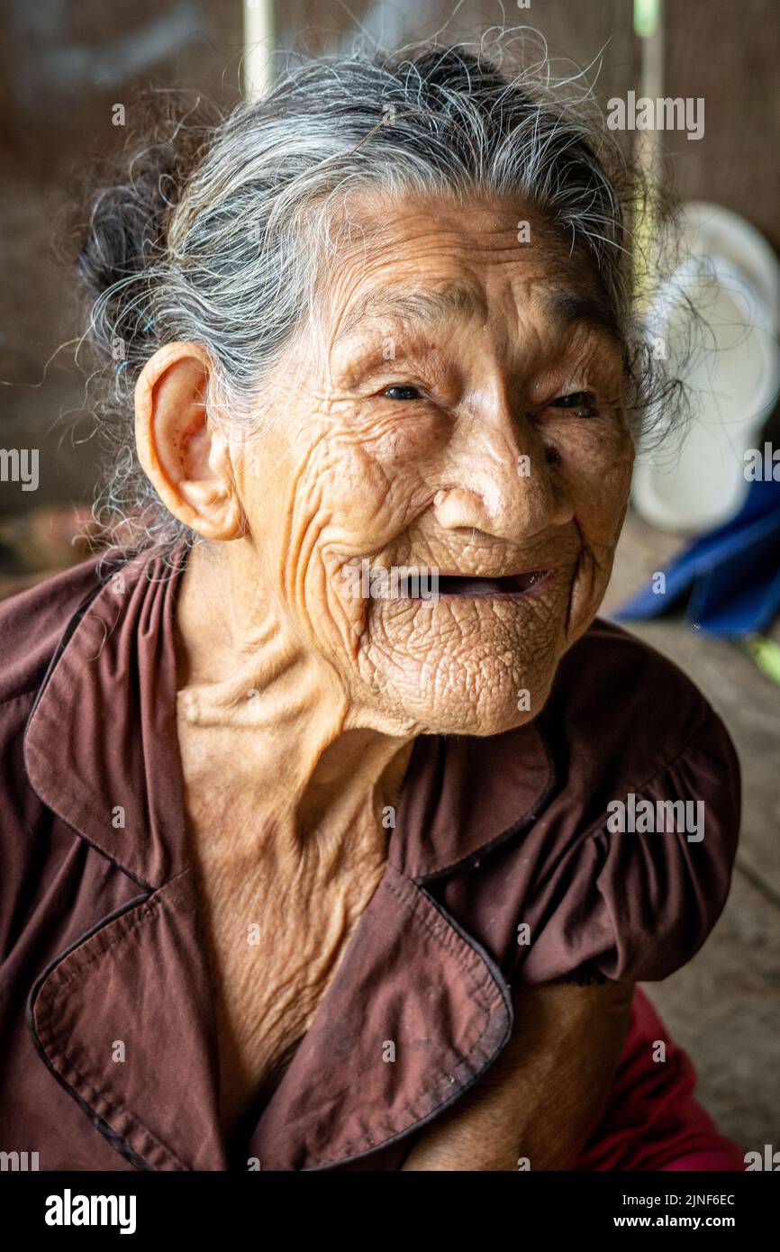 Albuela Emi is an 80-year-old plus living in the Peruvian Amazon Stock ...