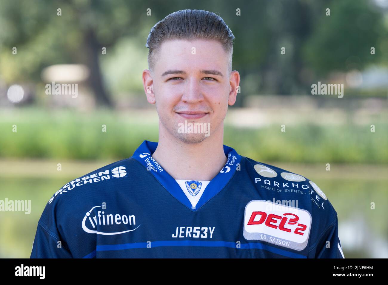 Moritzburg, Germany. 11th Aug, 2022. Team photo session season 2022/2023, Eislöwen Dresden, in ...