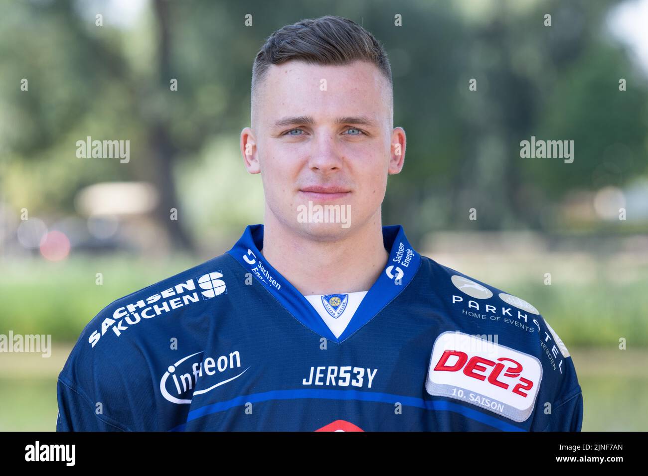 Moritzburg, Germany. 11th Aug, 2022. Team photo session season 2022/2023, Eislöwen Dresden, in ...