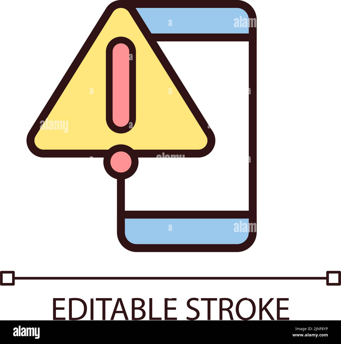 Phone warning pixel perfect RGB color icon Stock Vector Image & Art - Alamy