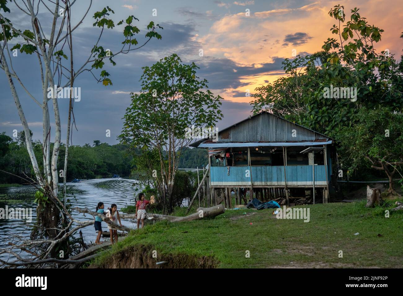Shacks on stilts are generally the accepted housing in the Peruvian ...