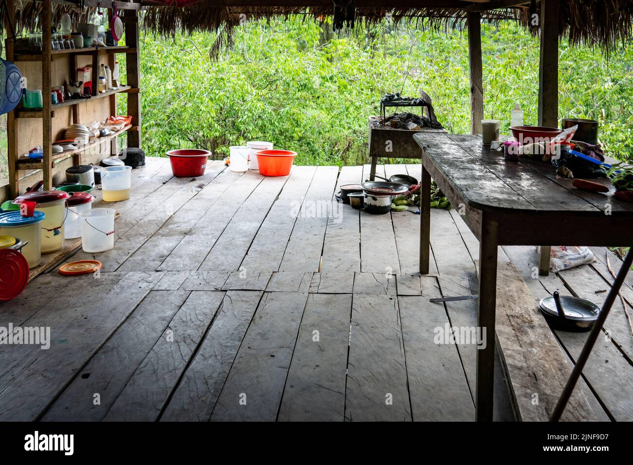 Shacks on stilts are generally the accepted housing in the Peruvian ...