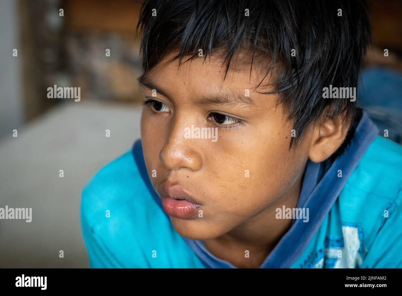 Indigenous boy the peruvian amazon hi-res stock photography and images ...