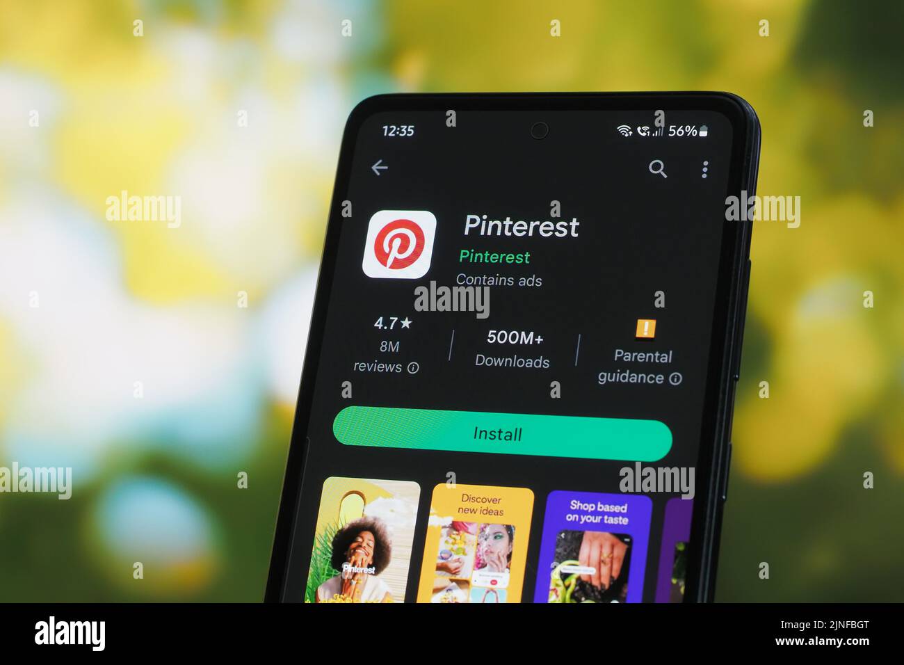 Pinterest app interface hi-res stock photography and images - Alamy
