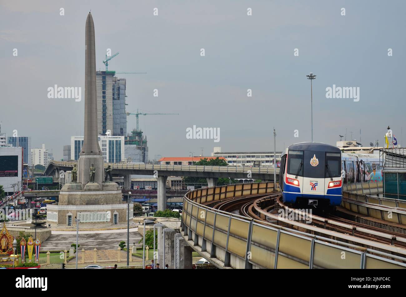 Aerial view landscape cityscape of bangkok city and high building ...