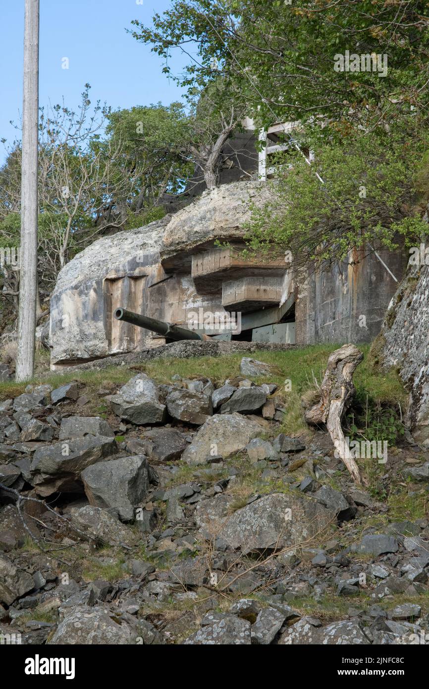 Vanse, Norway - May 30, 2022: Varnes Fort is an ex-German coastal ...