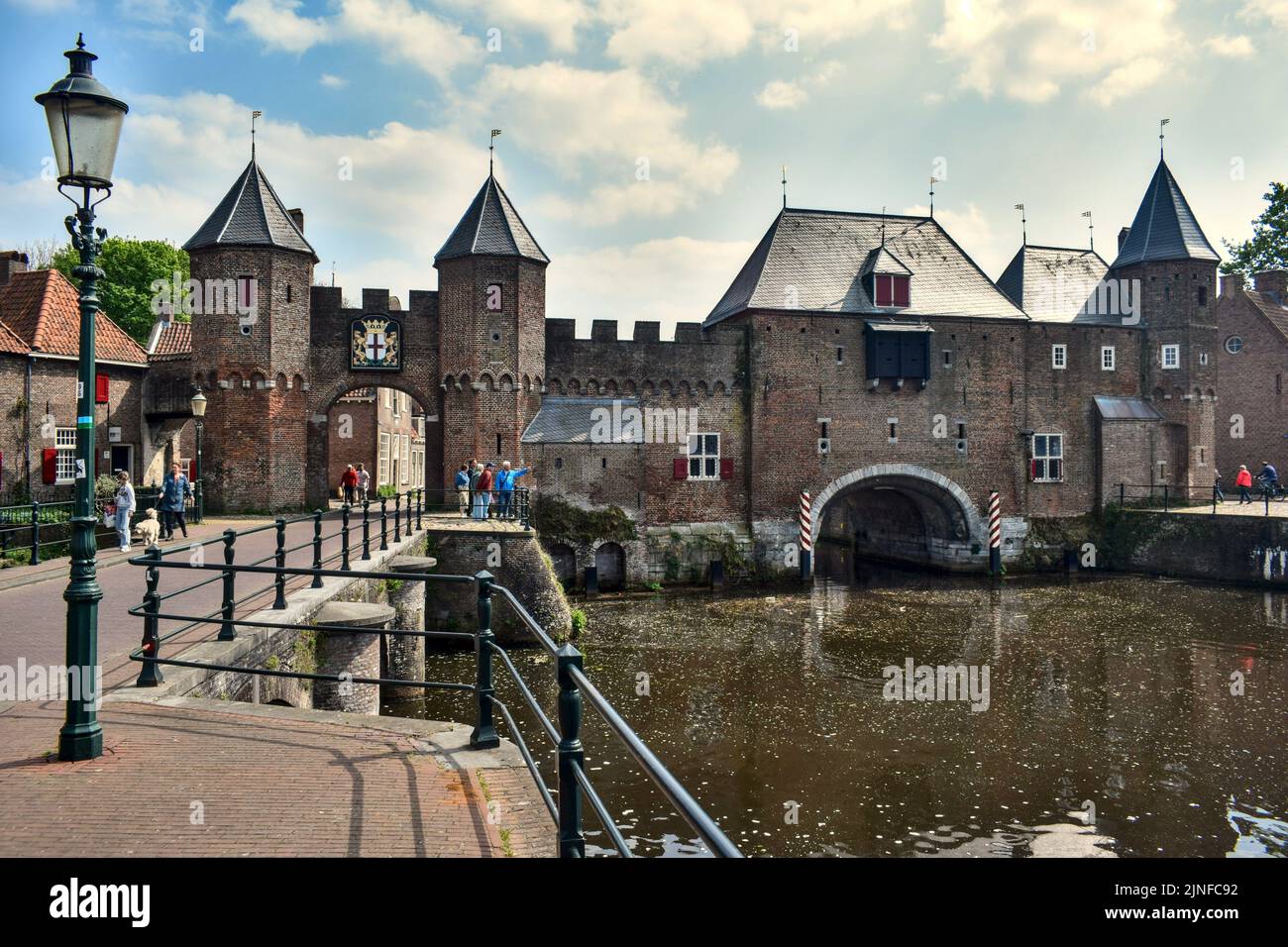 A historic medieval land - and watergate the Koppelpoort in Amersfoort ...