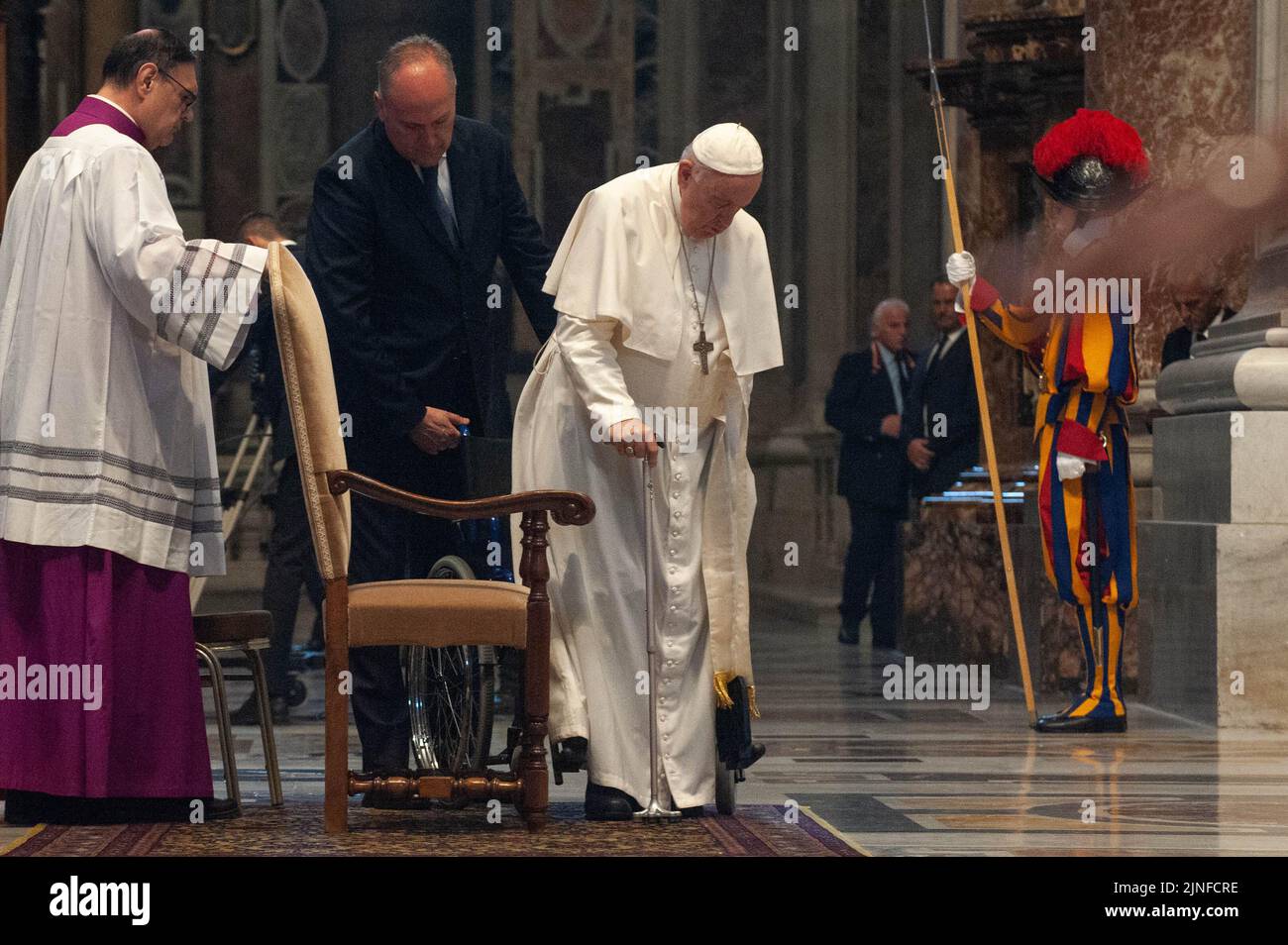 Italy, Rome, Vatican, 22/08/08. Pope Francis, flanked by Pierluigi ...