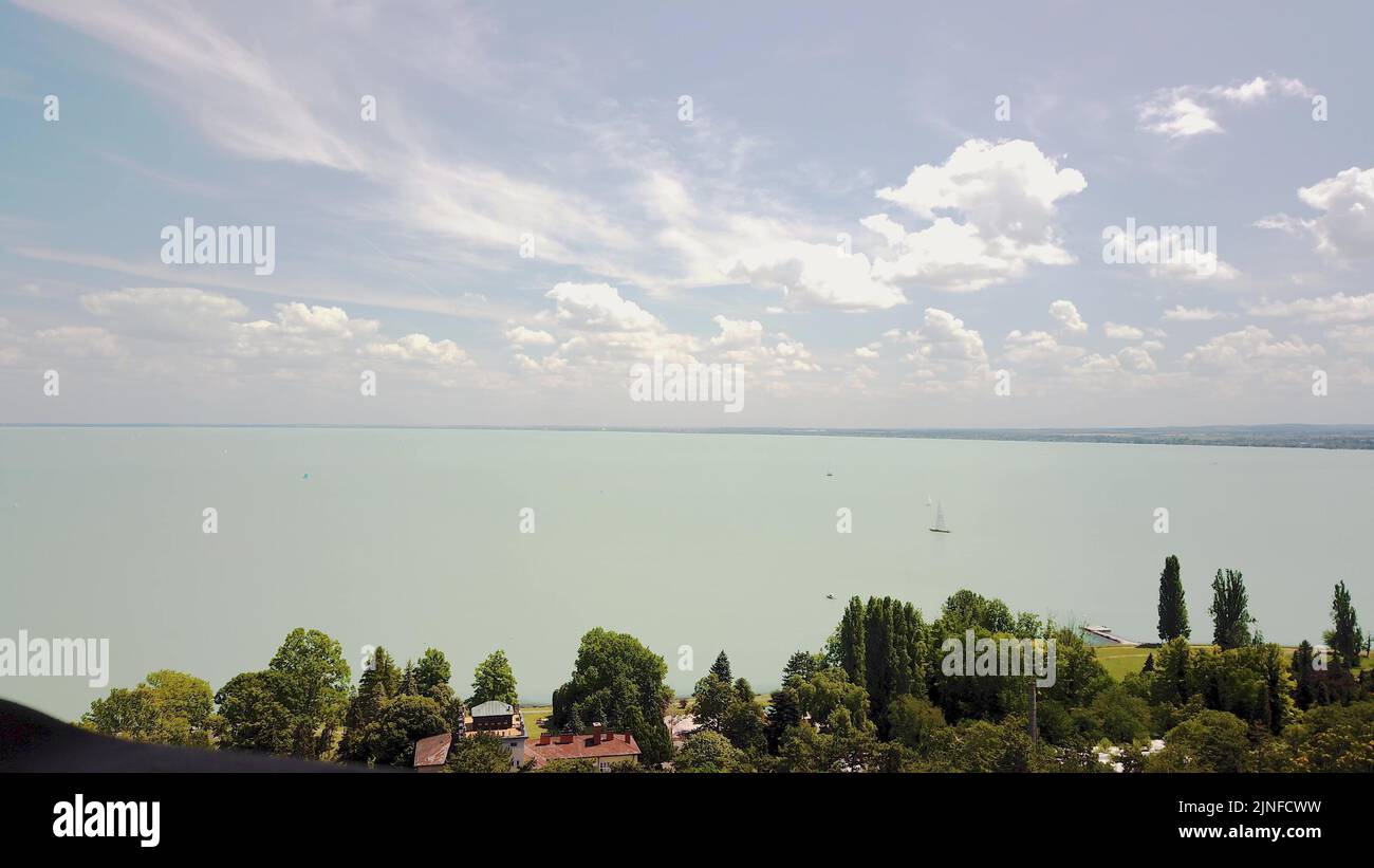 Timelapse video of Lake Balaton. Beautiful panorama view of the lake ...