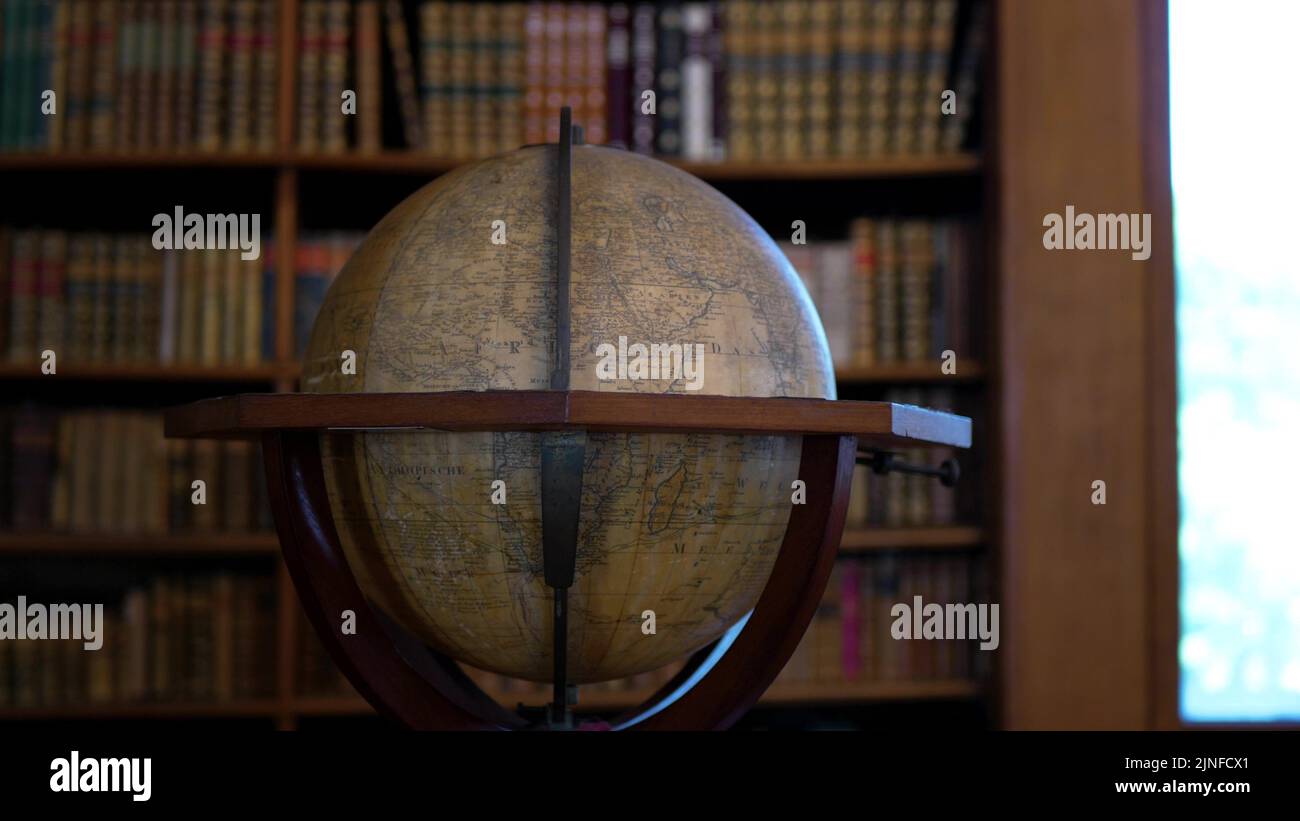 Beautiful globe in the old library in Hungary Stock Photo - Alamy