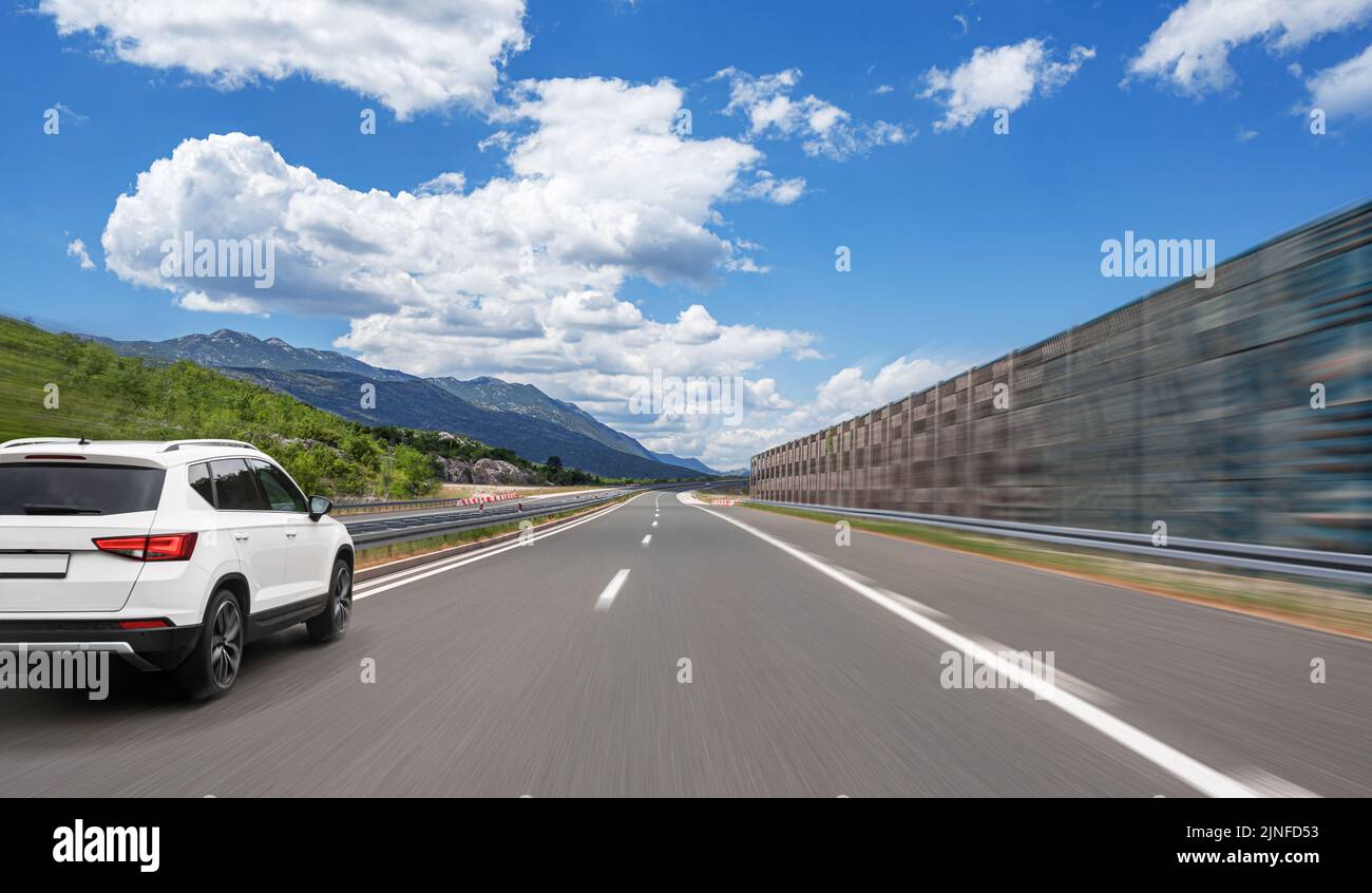 Car drives along country road hi-res stock photography and images - Alamy