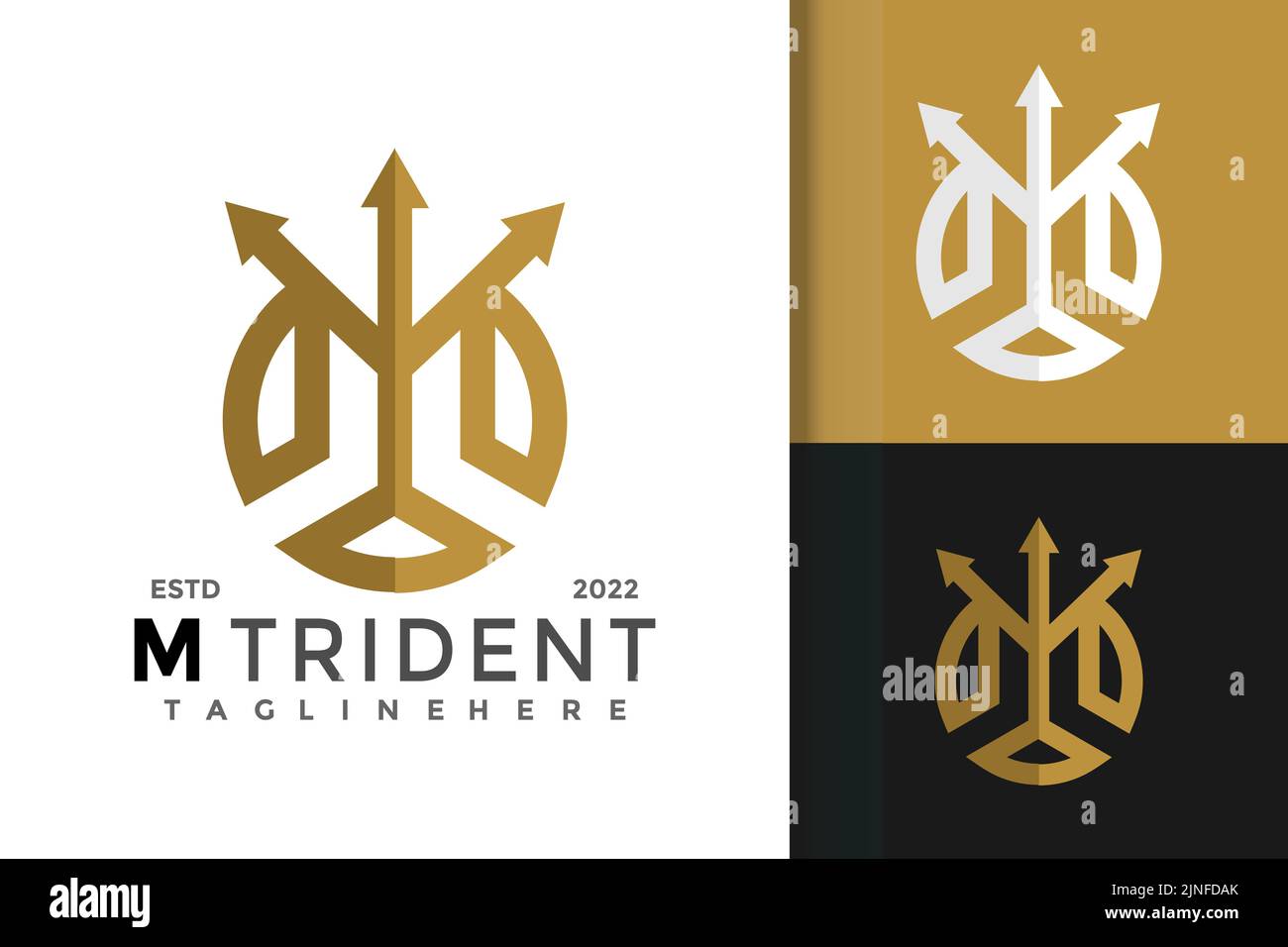 A vector template of logo design with 'm- trident' word Stock Vector ...