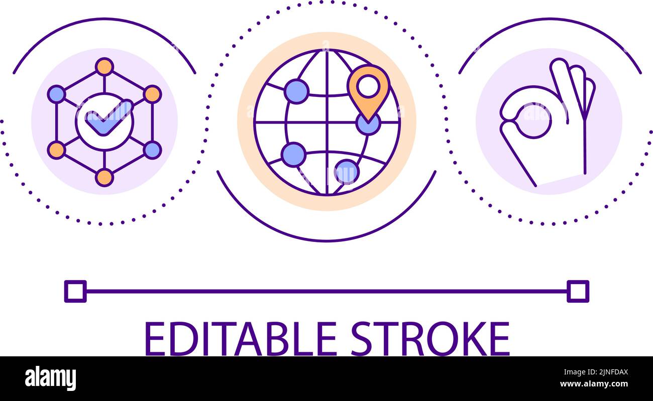 Interaction around world loop concept icon Stock Vector Image & Art - Alamy