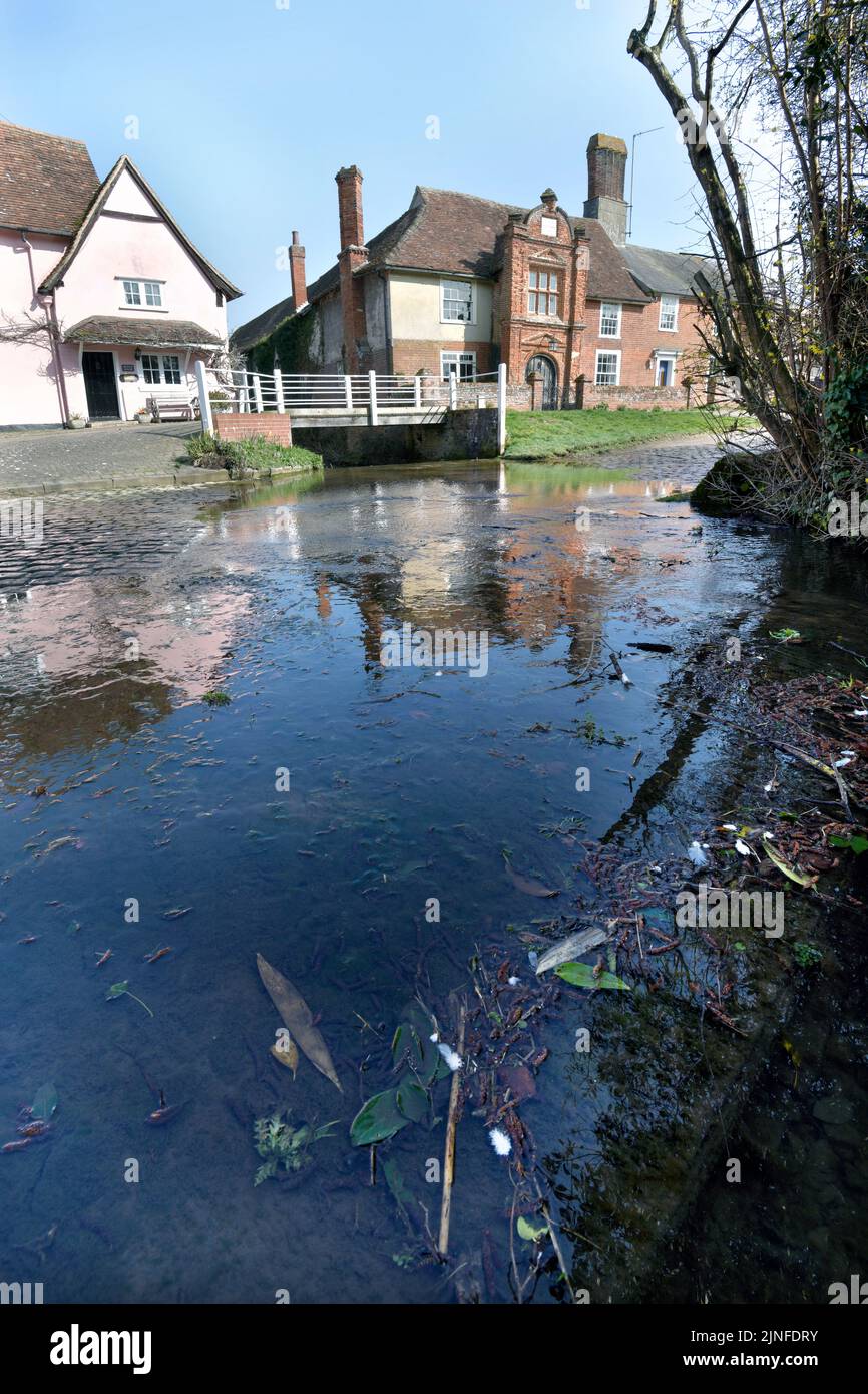 river brett at kersey suffolk england Stock Photo - Alamy