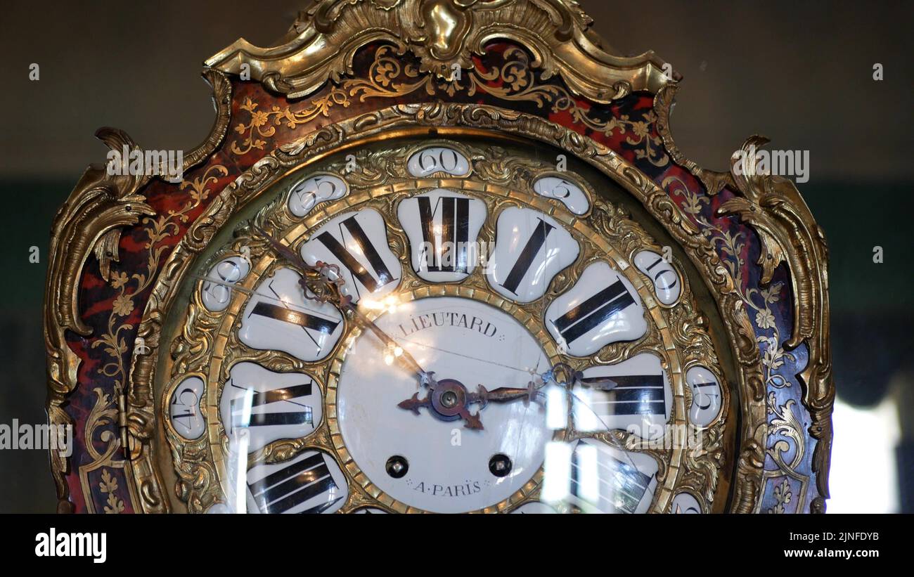 Antique clock dial close-up. Antique Boulle Clocks Stock Photo - Alamy