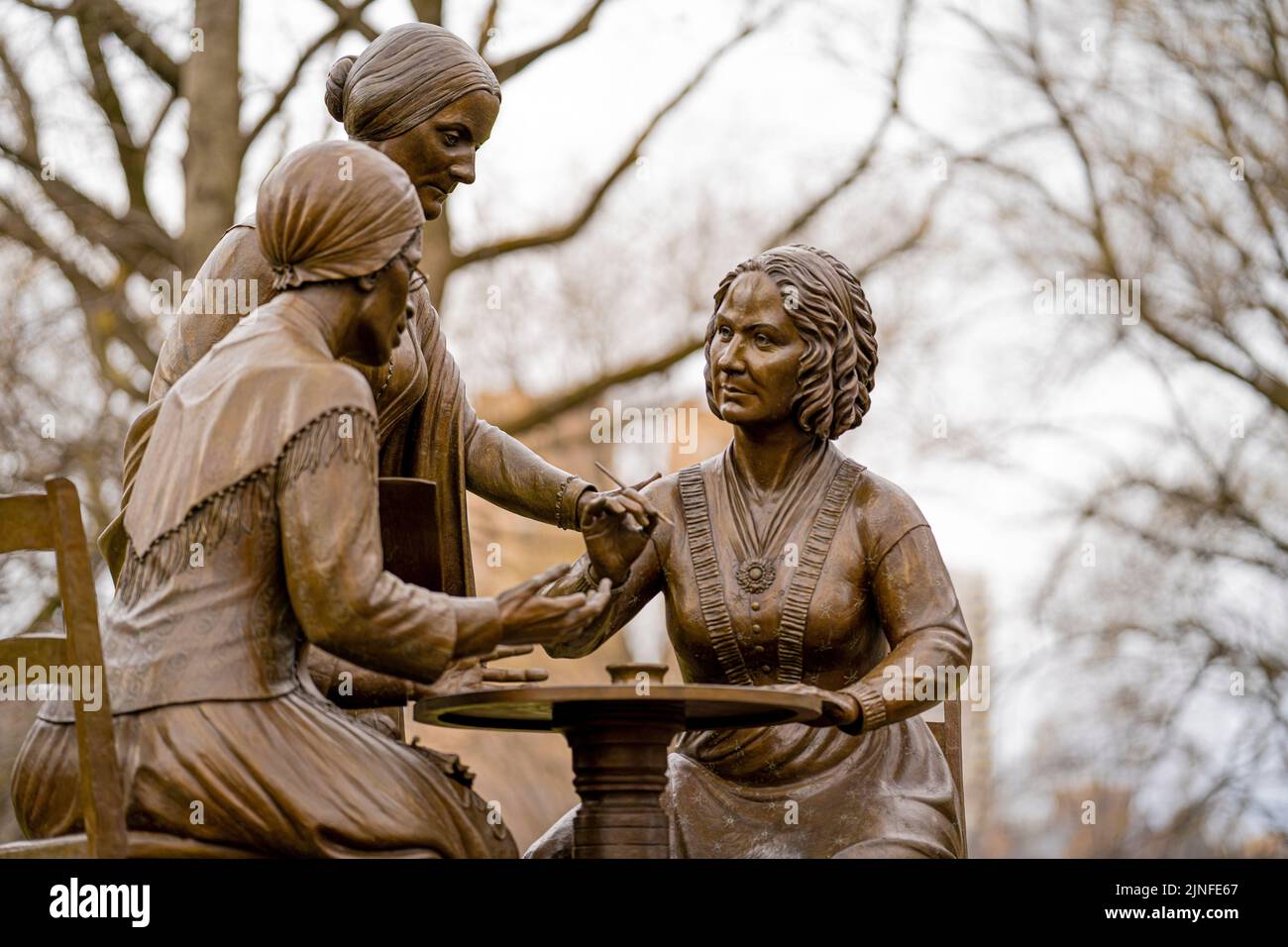 A closeup of women rights pioneers monument in New York Stock Photo - Alamy
