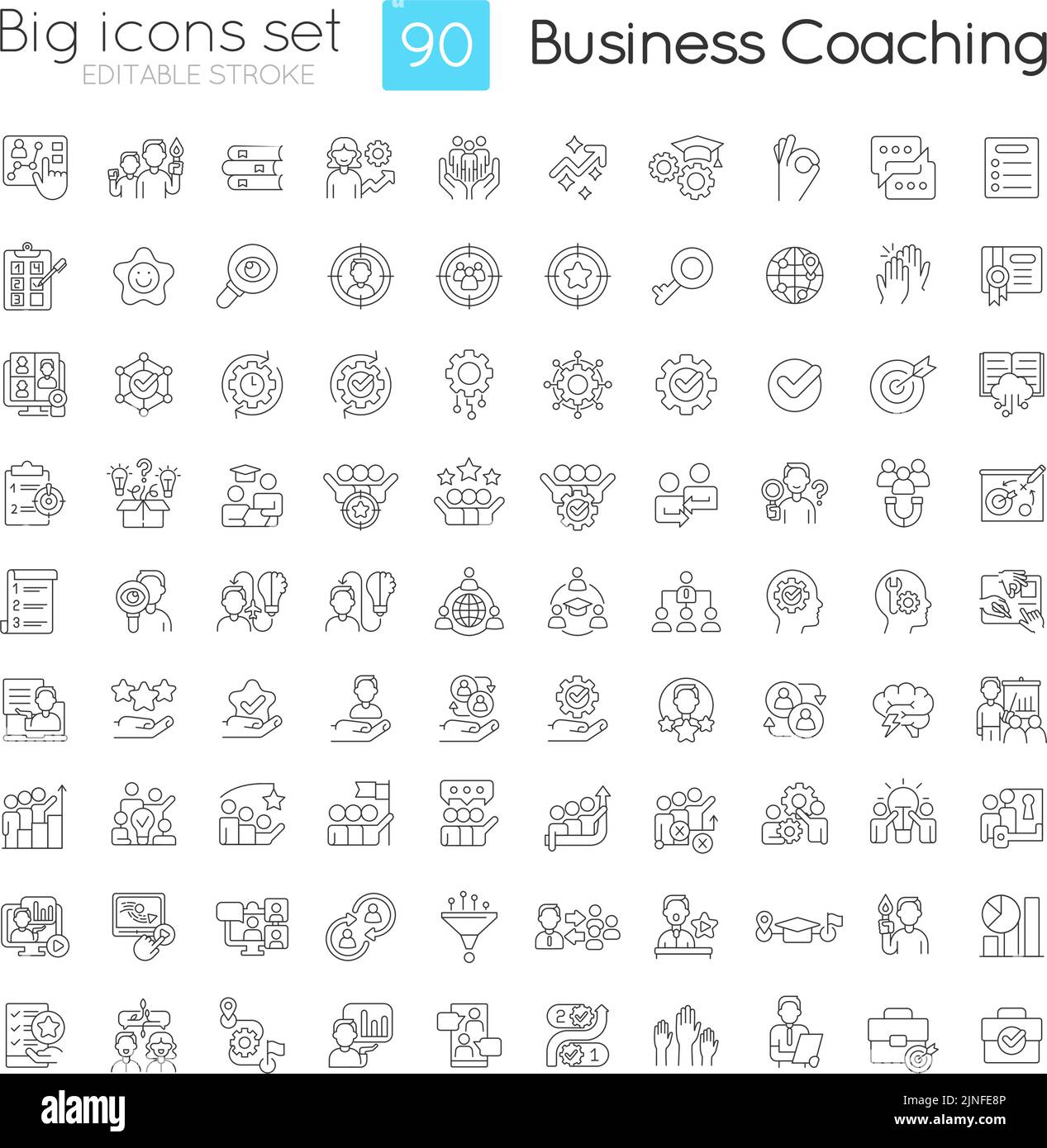 Business training programs linear icons set Stock Vector Image & Art ...
