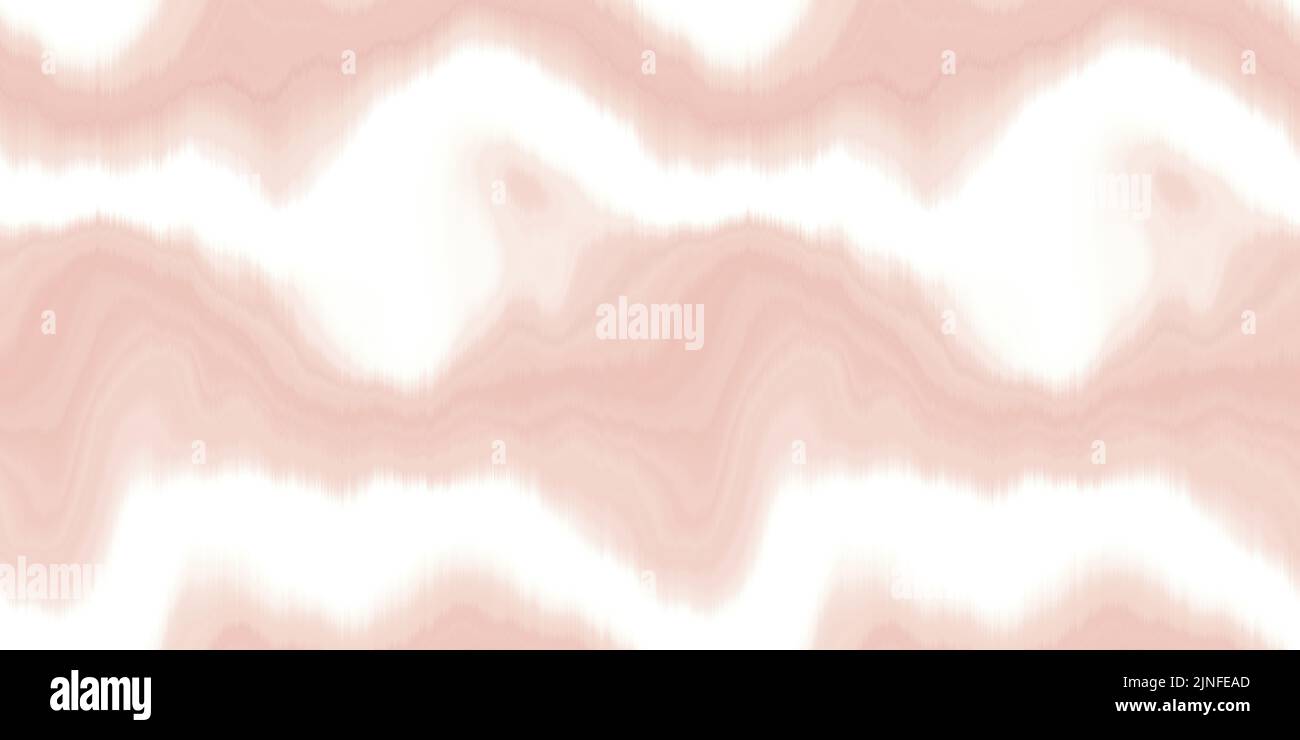 Soft wavy tie dye stripe seamless border pattern. Pink white organic ...