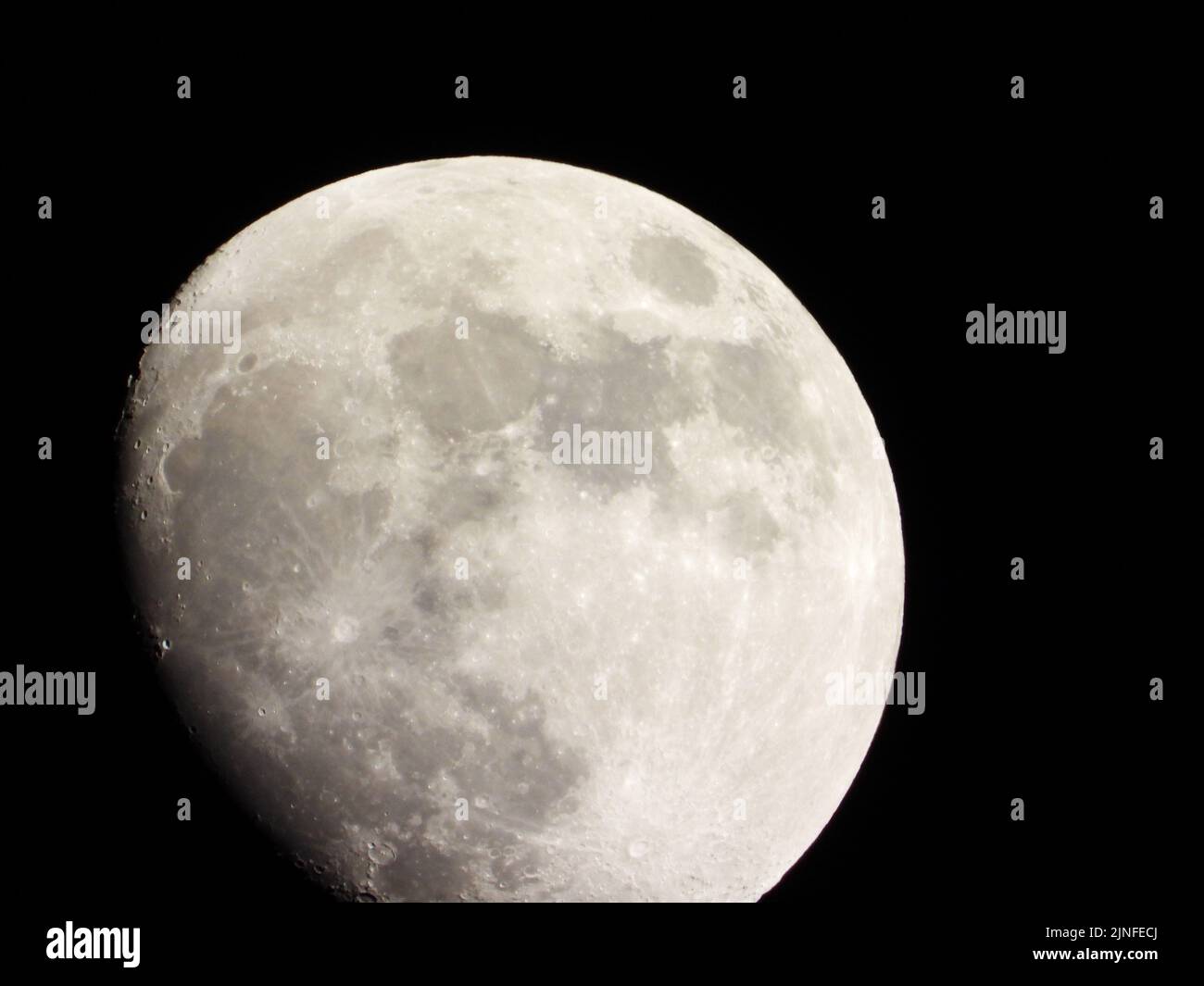 The white full moon surface in the black sky Stock Photo - Alamy