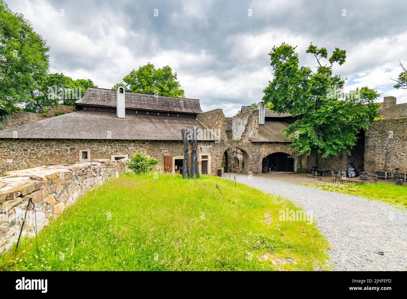 Medieval castle Helfstyn, Czech Republic. Ancient castle in gothic ...
