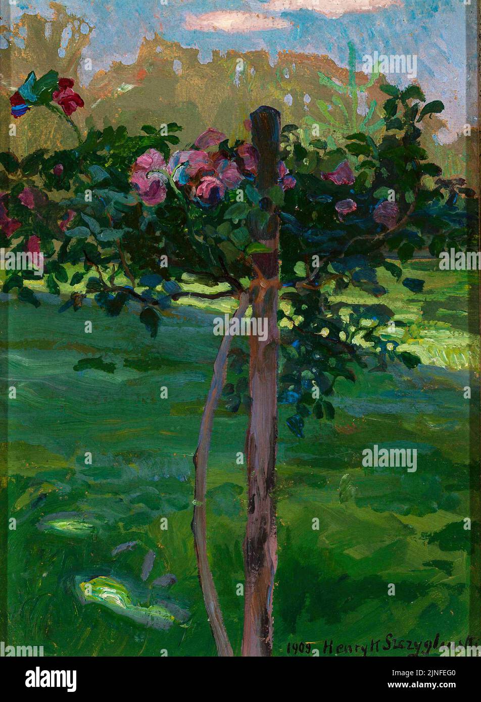 Rose shrub (1909) Painting by Henryk Jan Szczygliński Stock Photo - Alamy