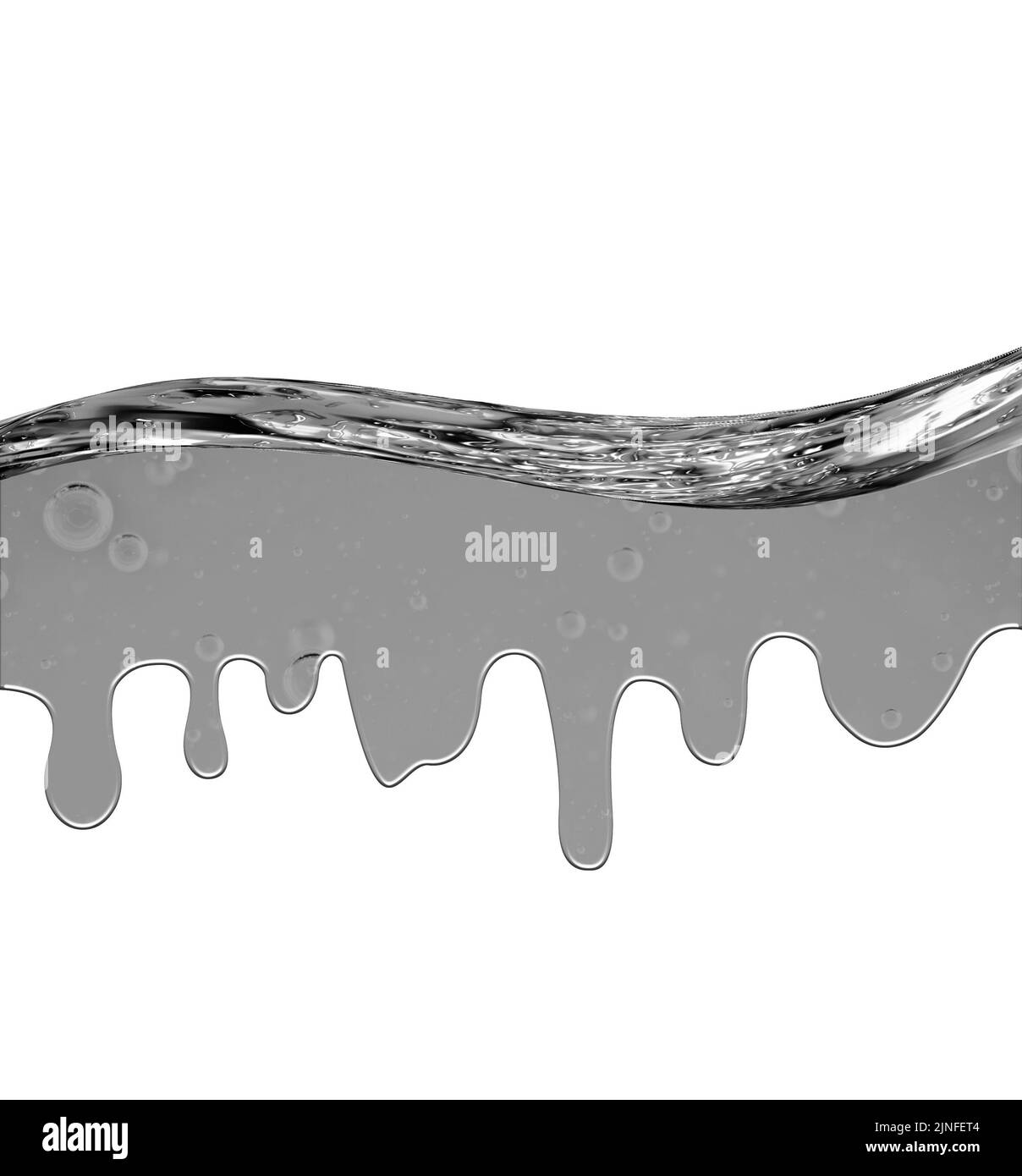 Black and white oil flows isolated for the projects; oil, honey, beer ...