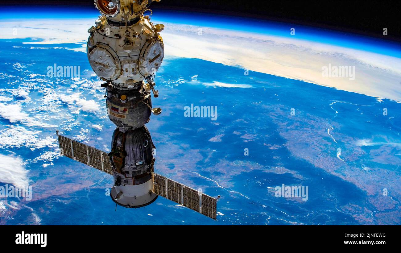 Soyuz spacecraft in space. For NASA usage guidance: https://www.nasa ...