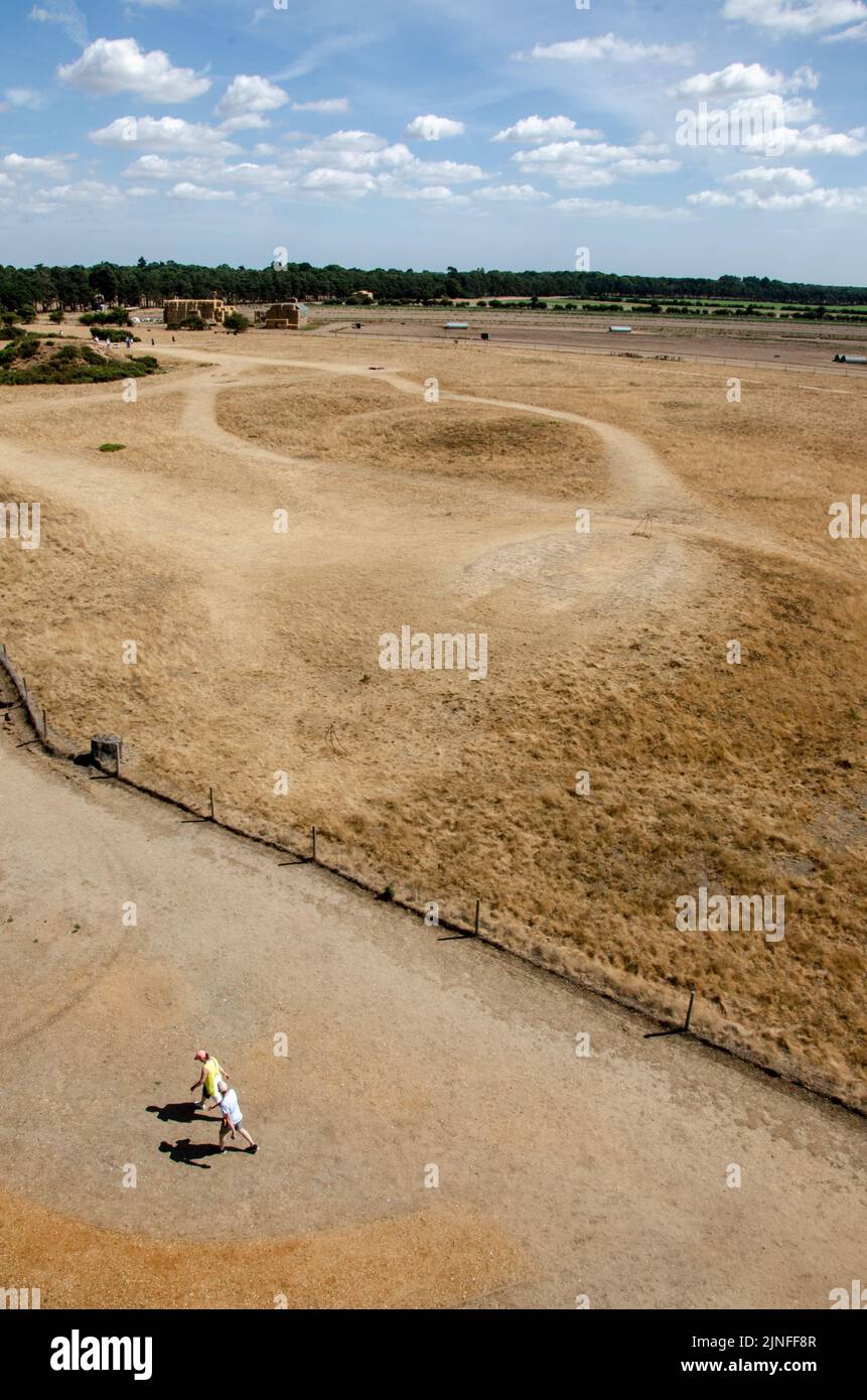 View from viewing tower at site of the Anglo-Saxon burial gounds at ...