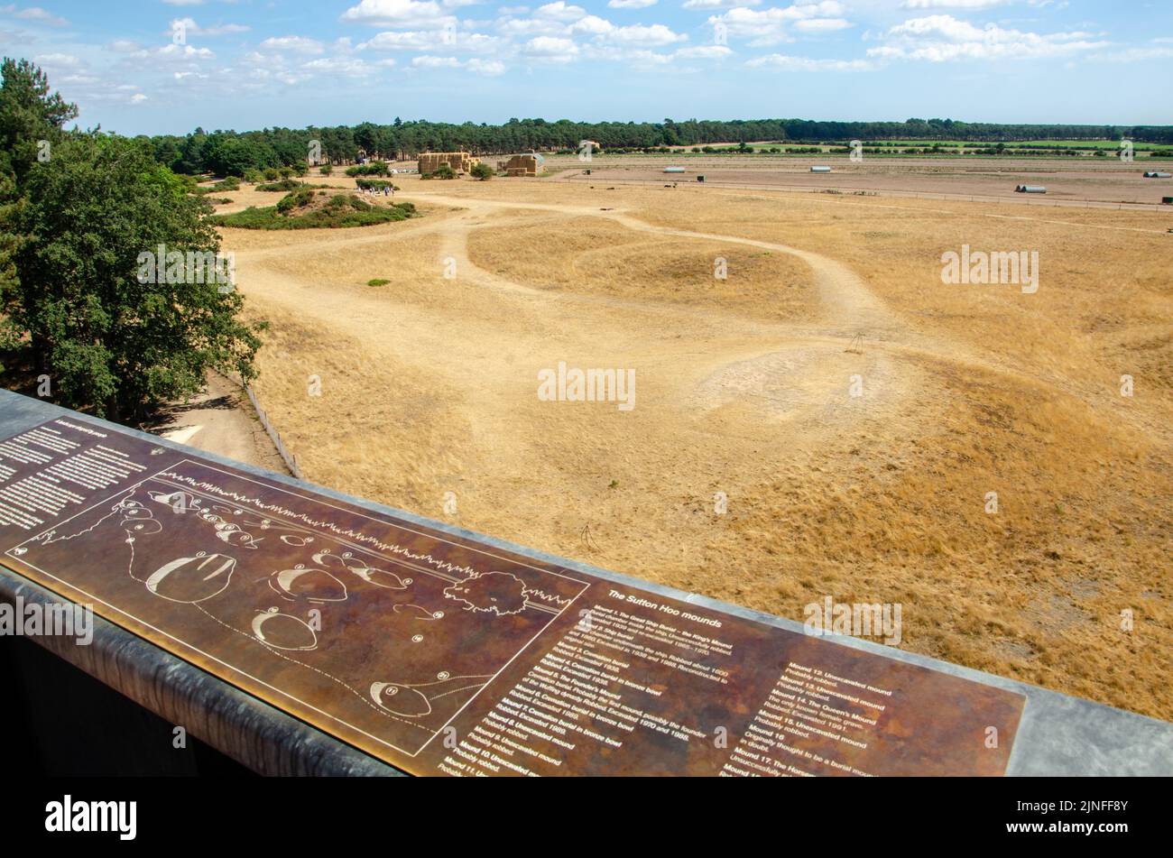 View from viewing tower at site of the Anglo-Saxon burial gounds at ...