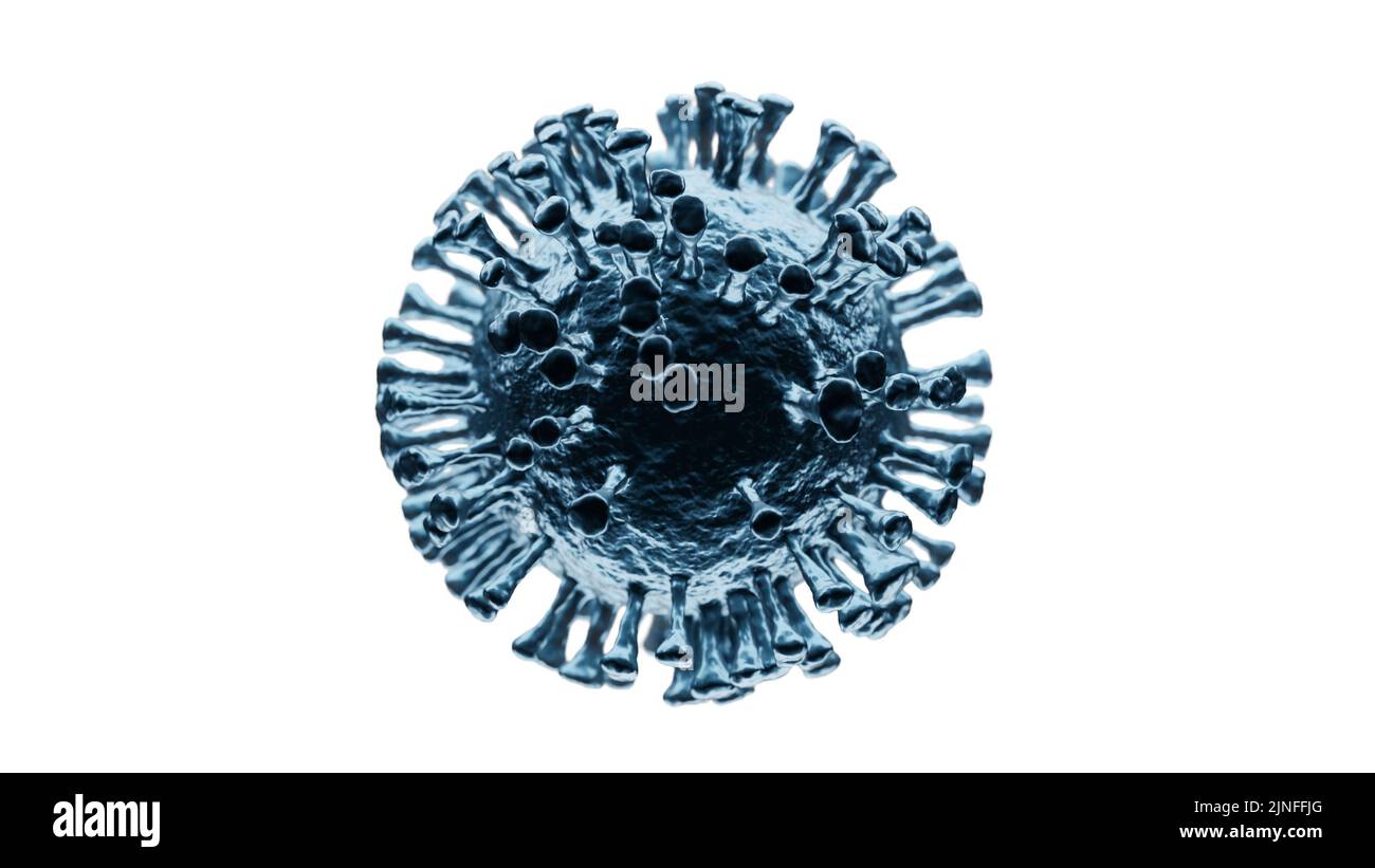 Illustration of a single blue virus cell isolated and cut out on white ...