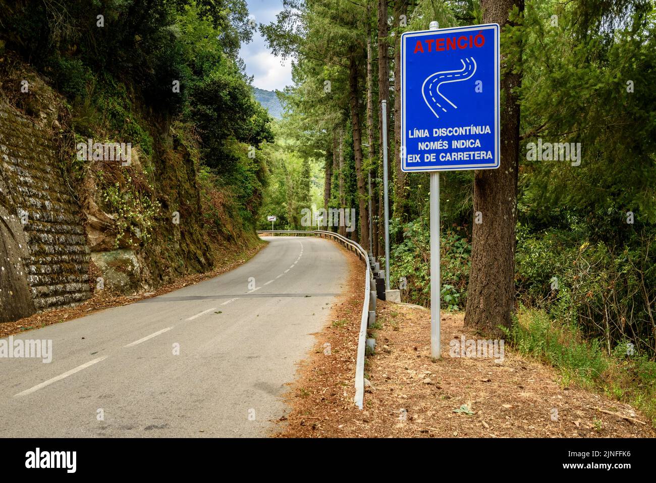 Country road between the villages of Osor and Sant Hilari Sacalm ...