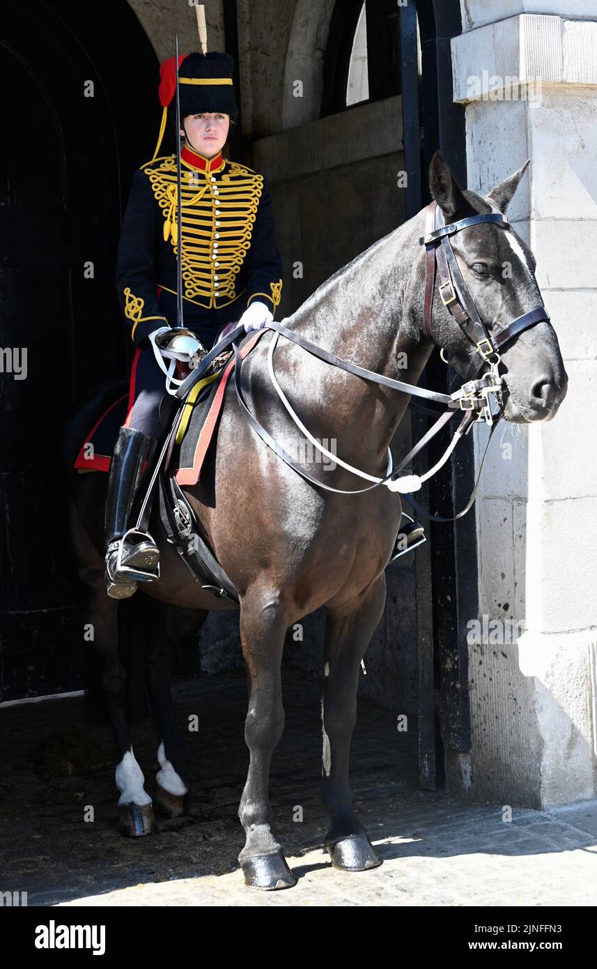 London, UK. 11th Aug, 2022. London, UK. Mounted sentries of the King's ...